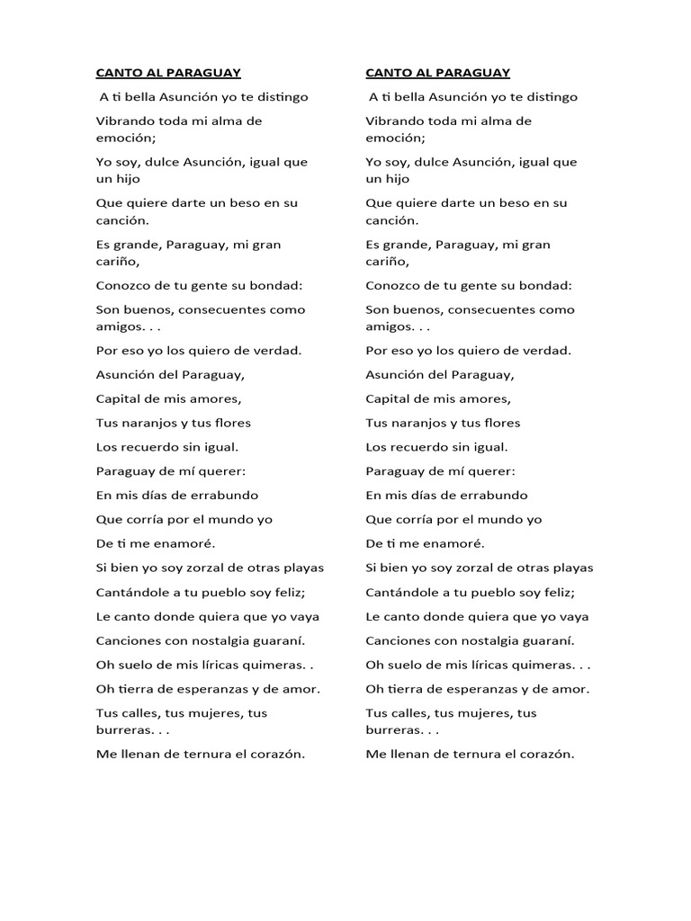Canto Al Paraguay | PDF