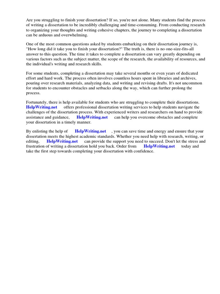 How Long Did It Take You To Finish Your Dissertation | PDF | Thesis | Doctor Of Philosophy