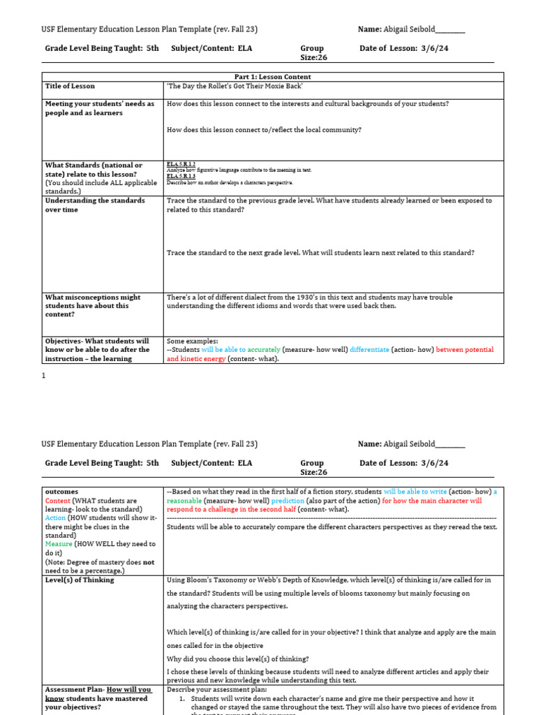 Lesson Plan: Rollets' Moxie Recovery | PDF | Lesson Plan | Classroom