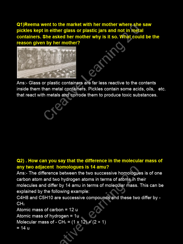 Science Questions | PDF | Chlorine | Hydroxide