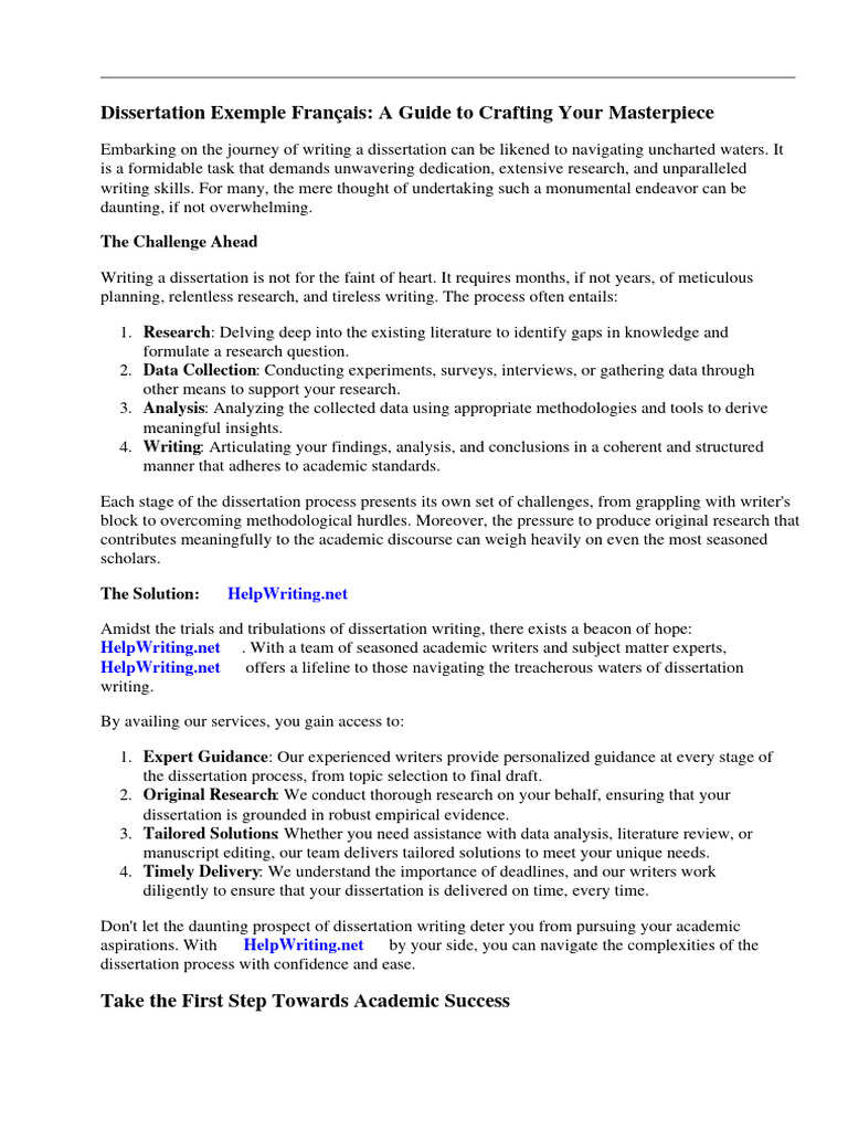 Dissertation Exemple Francais | PDF | Scribd