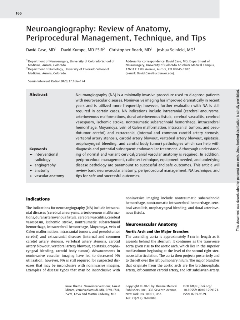 Overview of Neuroangiography | PDF | Common Carotid Artery | Aorta