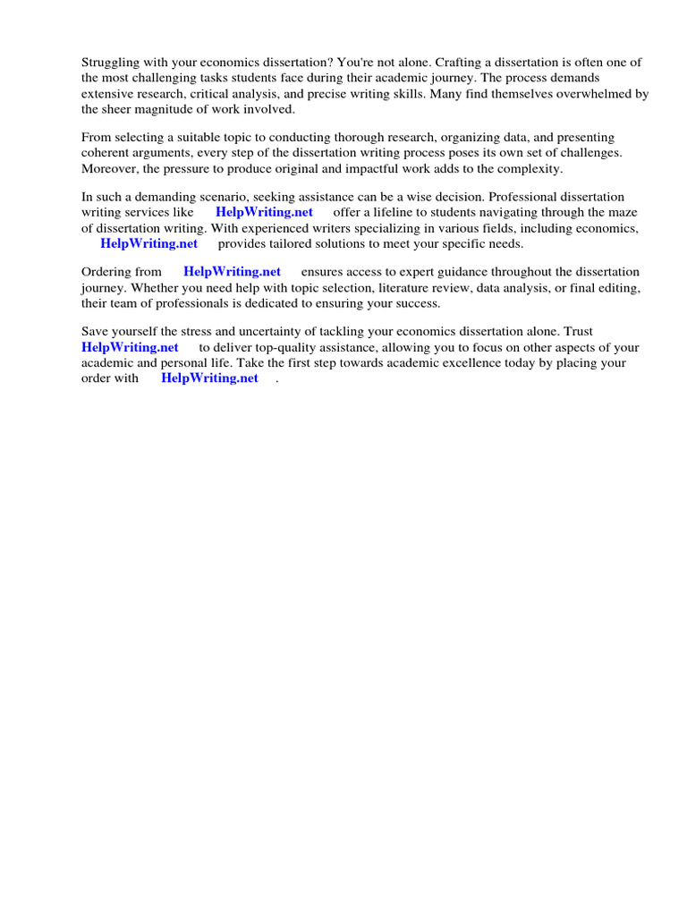 Economics Dissertation Examples PDF | PDF | Thesis | Economics