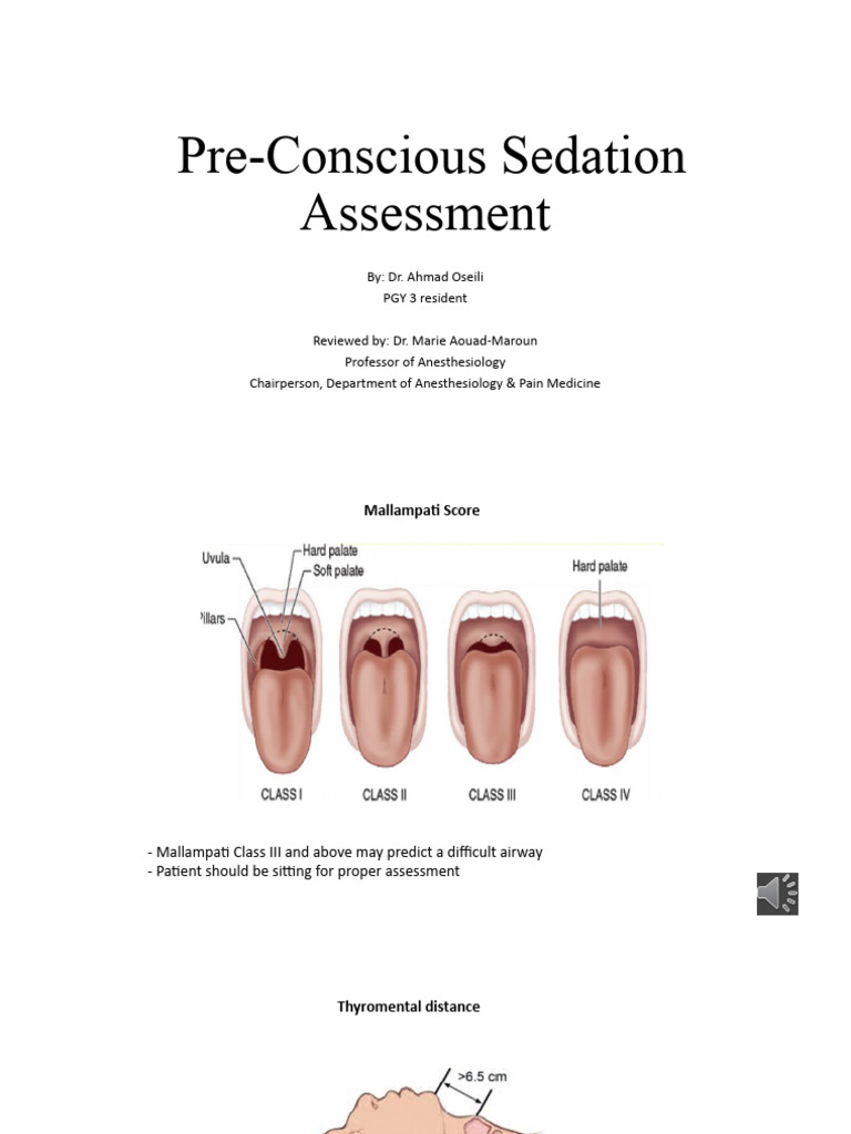 Pre-Sedation Airway Assessment Guide | PDF | Pain | Diseases And Disorders