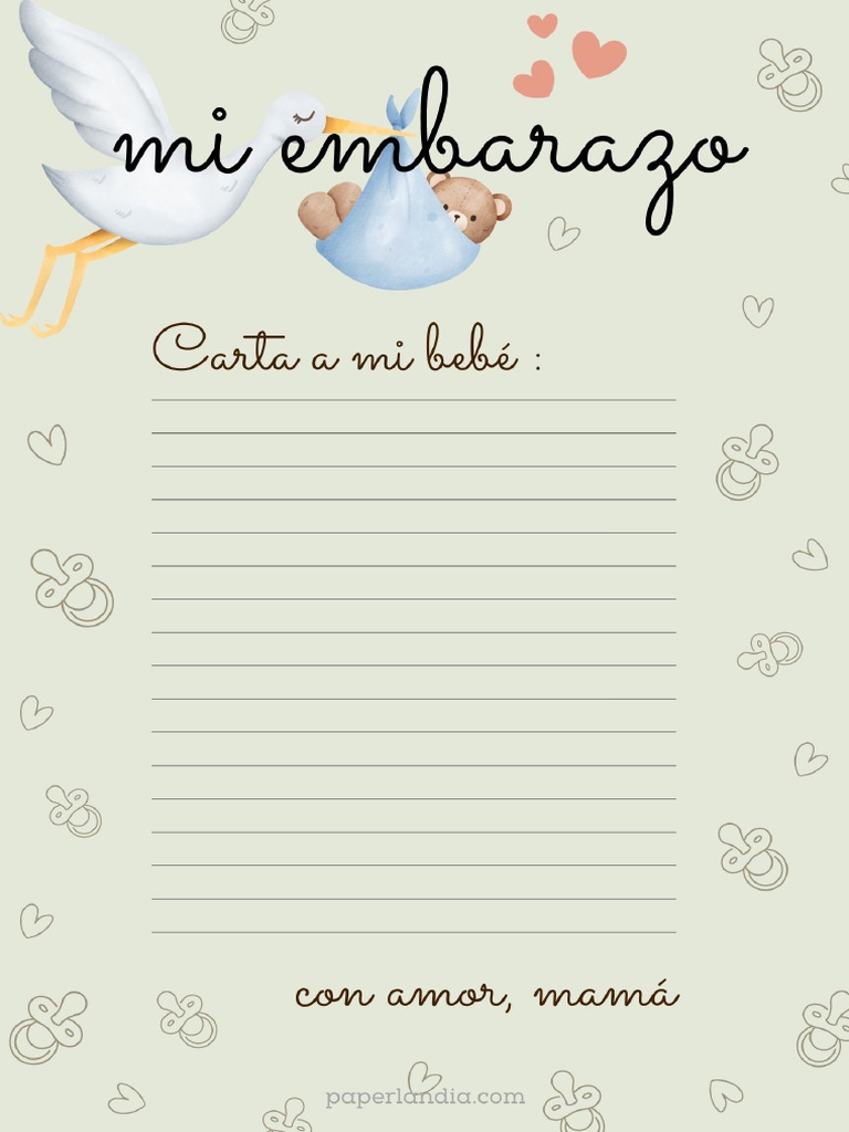 Mi Embarazo Carta A Mi Bebe Con Fondo Verde v1 02 | PDF