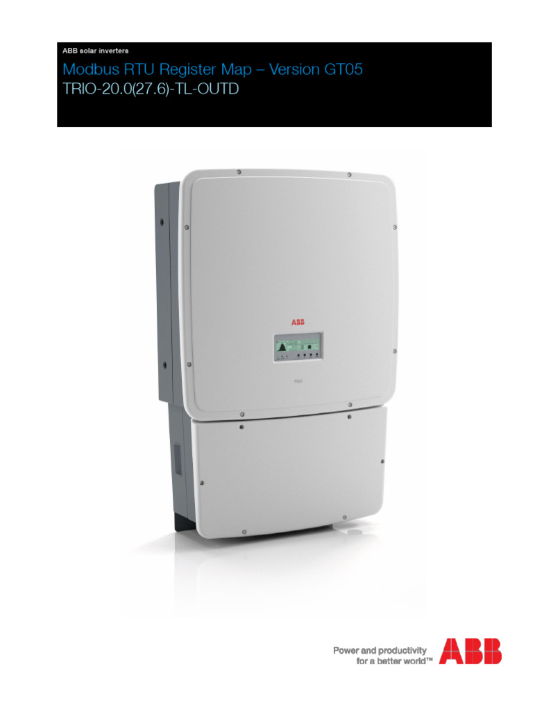 Modbus RTU Register Map For TRIO-20.0 (27.6) - TL-OUTD Revision 1.6 | PDF | Integer (Computer ...