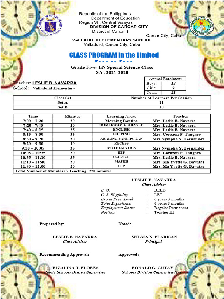 Class Program - LN | PDF | Philippines