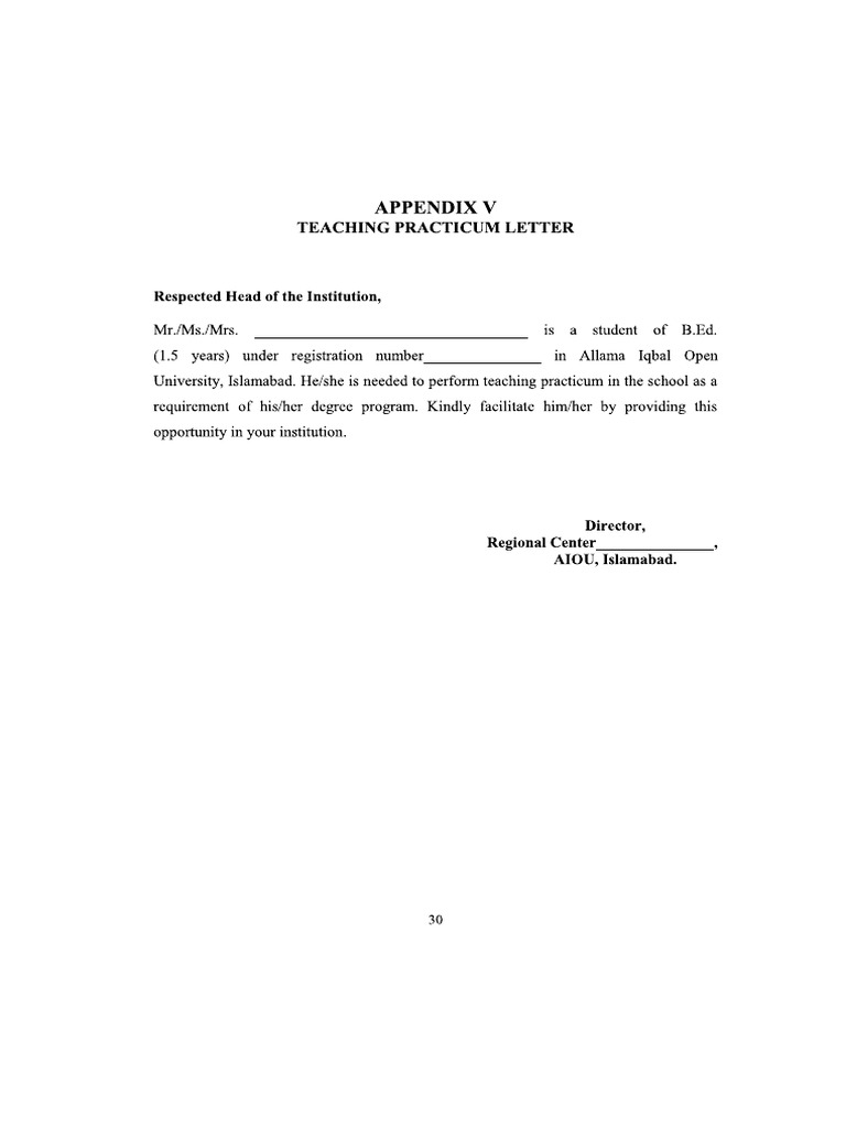 Teaching Practicum Letter 2 | PDF