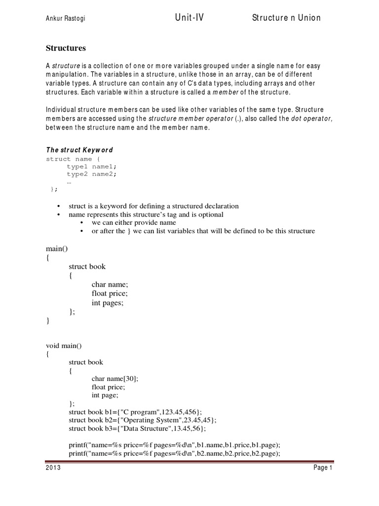 Stucture Union | PDF | Software Development | Computer Science
