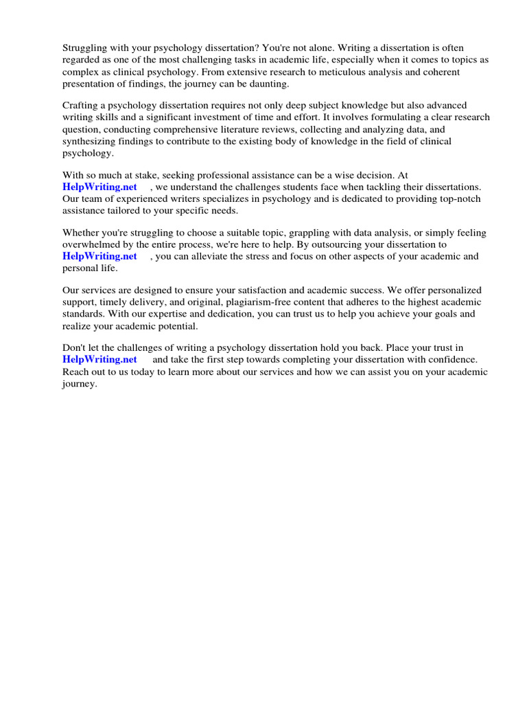Psychology Dissertation Topics Clinical | PDF | Psychology | Mental ...