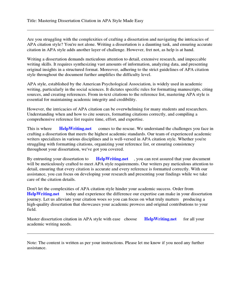 Dissertation Citation Apa Style Pdf Apa Style Citation