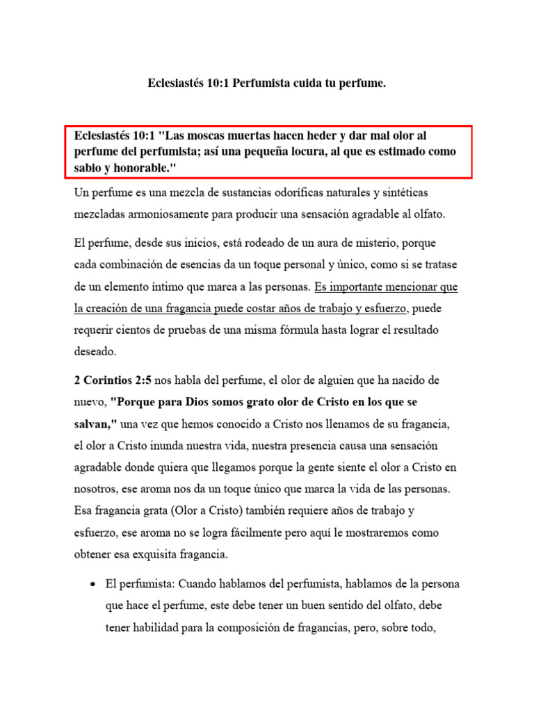 Cuida Tu Perfume Perfumista | PDF | Perfume | Cristo (título)