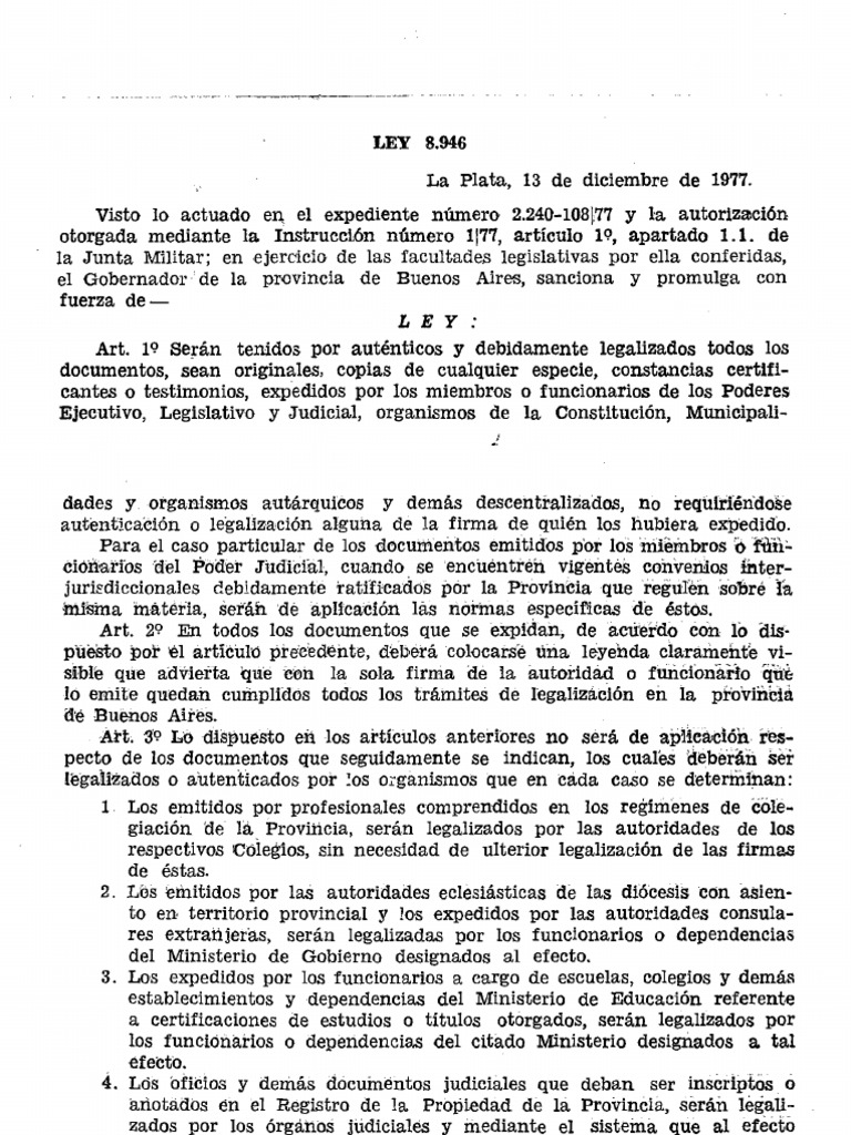 Decreto-Ley 8946 - 1977 | PDF