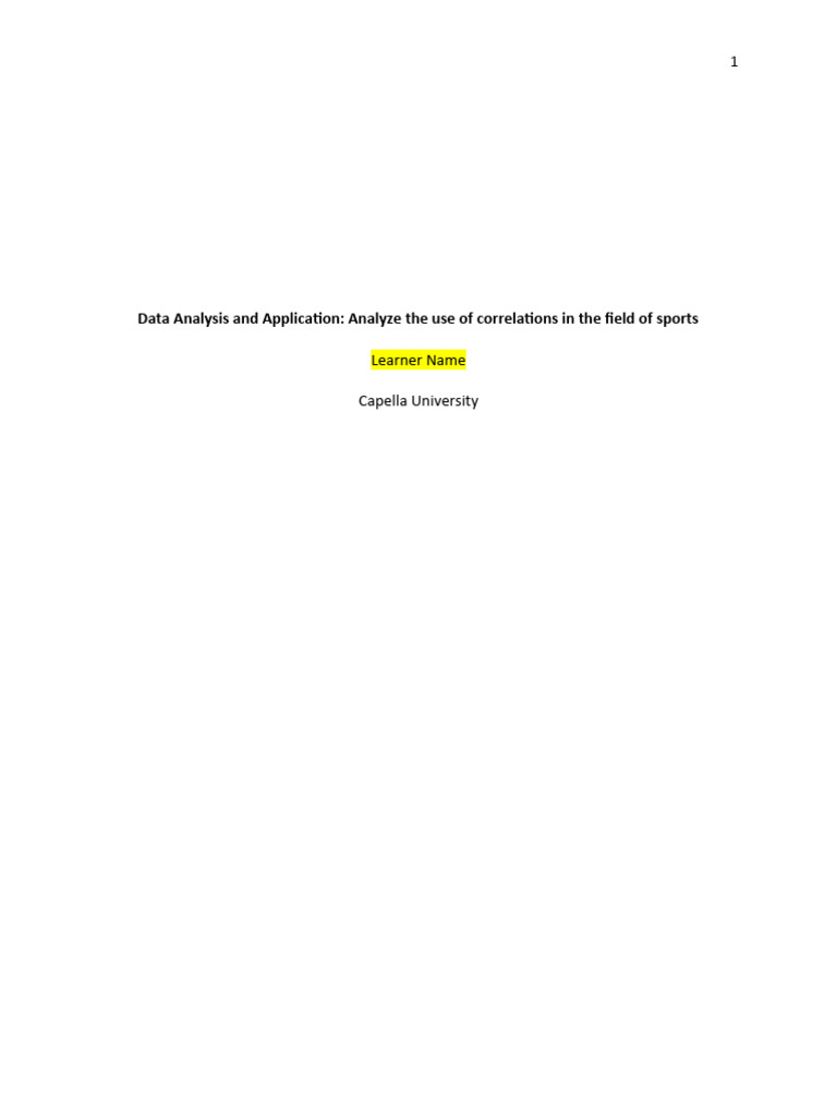 Correlation Analysis in Sports Education | PDF | Statistical ...