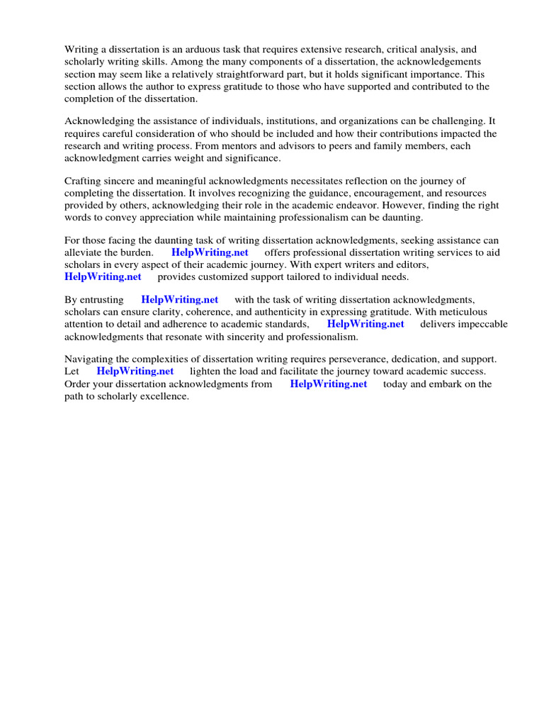 Comments Dissertation Acknowledgement | PDF | Thesis | Gratitude