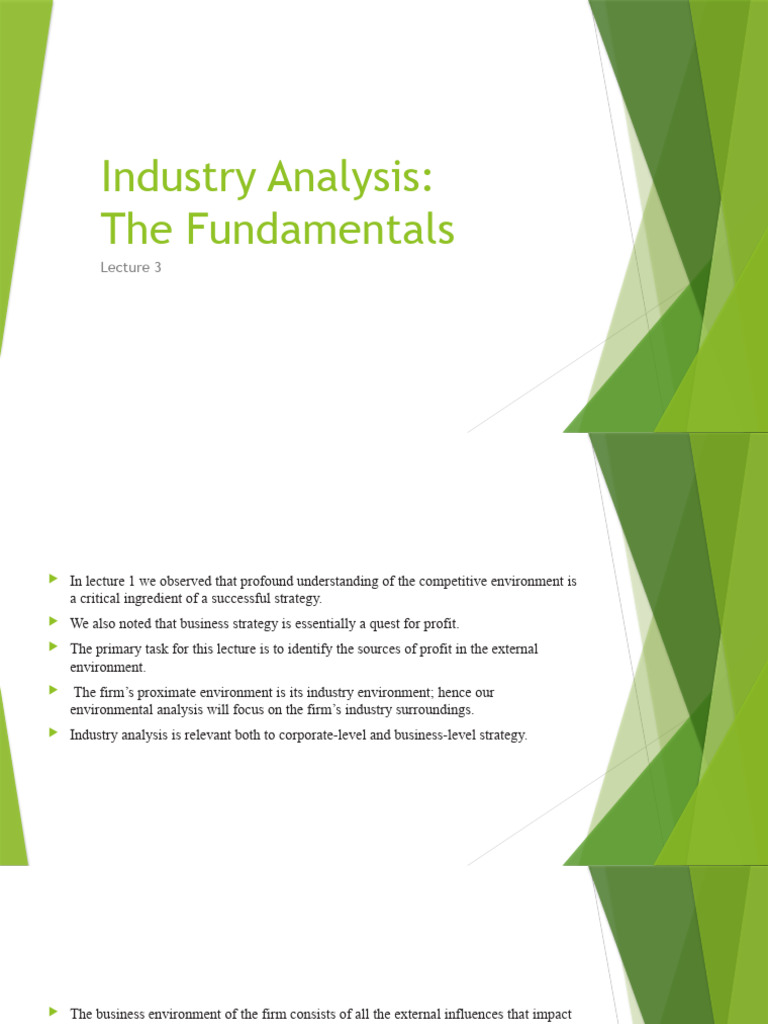 Lecture 3 Industry Analysis | PDF | Perfect Competition | Profit (Economics)