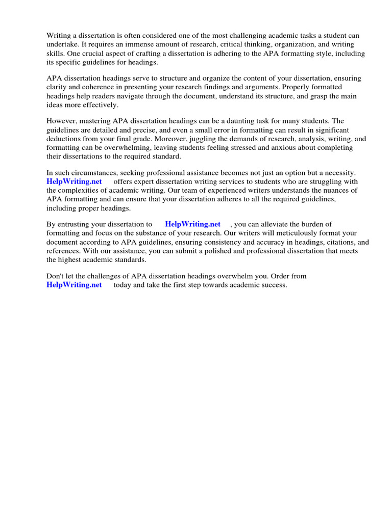 Apa Dissertation Headings | PDF | Apa Style | Paragraph