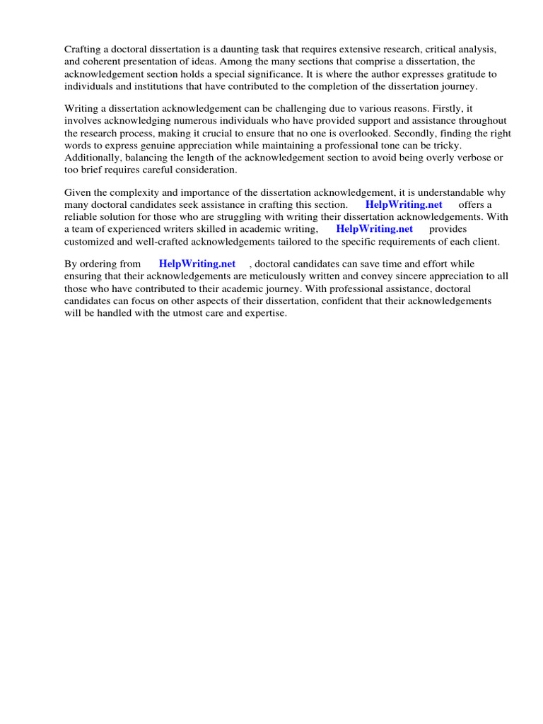Doctoral Dissertation Acknowledgement | PDF | Thesis | Doctor Of Philosophy