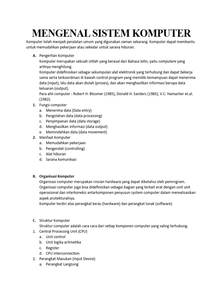 Mengenal Sistem Computer, Bab 3, Michael 9C | PDF | Komputer | Teknologi & Rekayasa