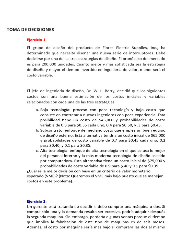 Arbol de Toma de Decisiones-Jose Ancajima Montalban | PDF | Economias | Science