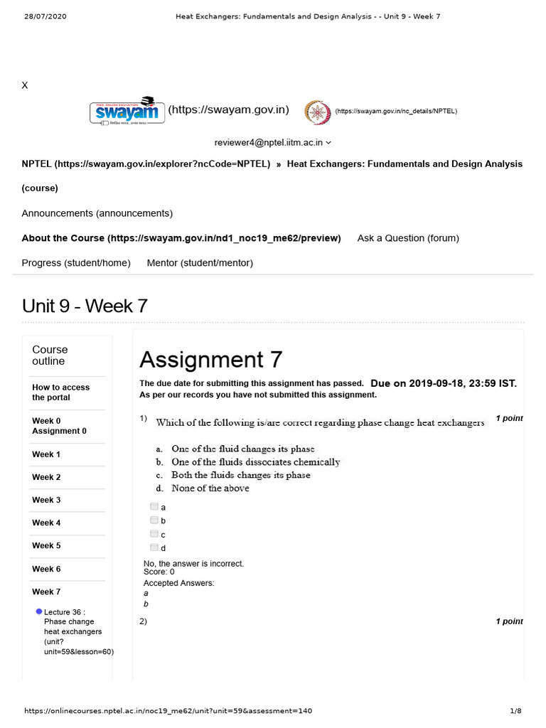Noc19-Me62 Assignment Week 07 | PDF | Applied And Interdisciplinary Physics | Physical Sciences