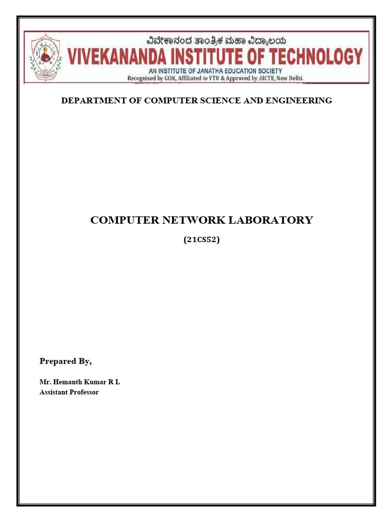 CN Manual (5th Sem) | PDF | Computer Engineering | Computer Science