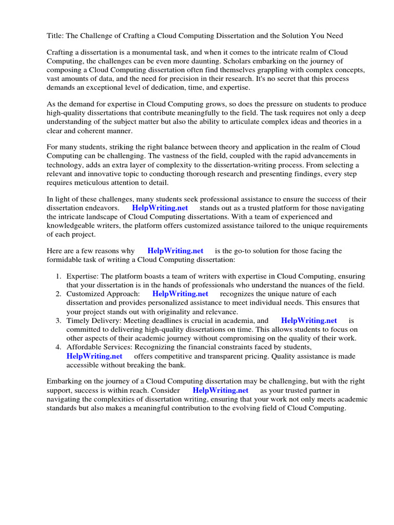 Cloud Computing Dissertation | PDF | Cloud Computing | Computer Security