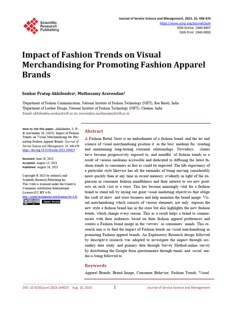 Impact of Fashion Trends On Visual Merchandising F | PDF | Retail | Fashion