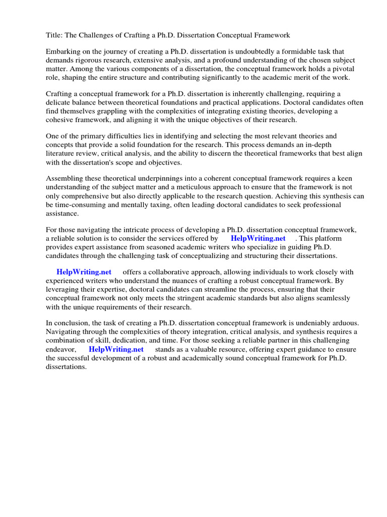 PHD Dissertation Conceptual Framework | PDF | Thesis | Methodology
