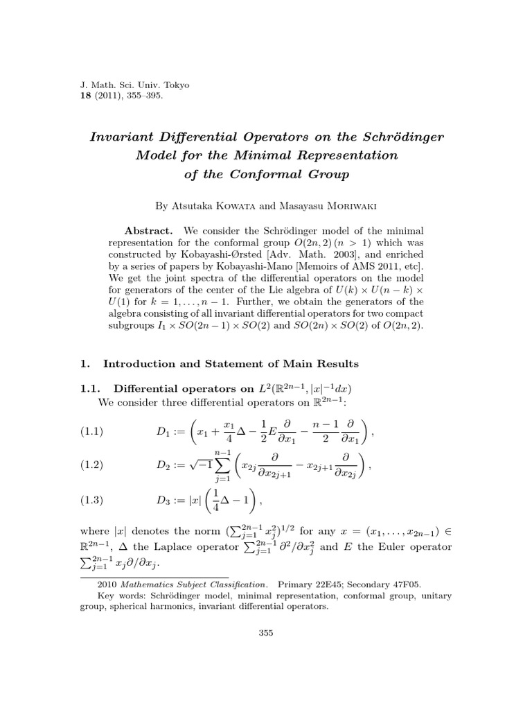 jms180304 | PDF | Hilbert Space | Representation Theory