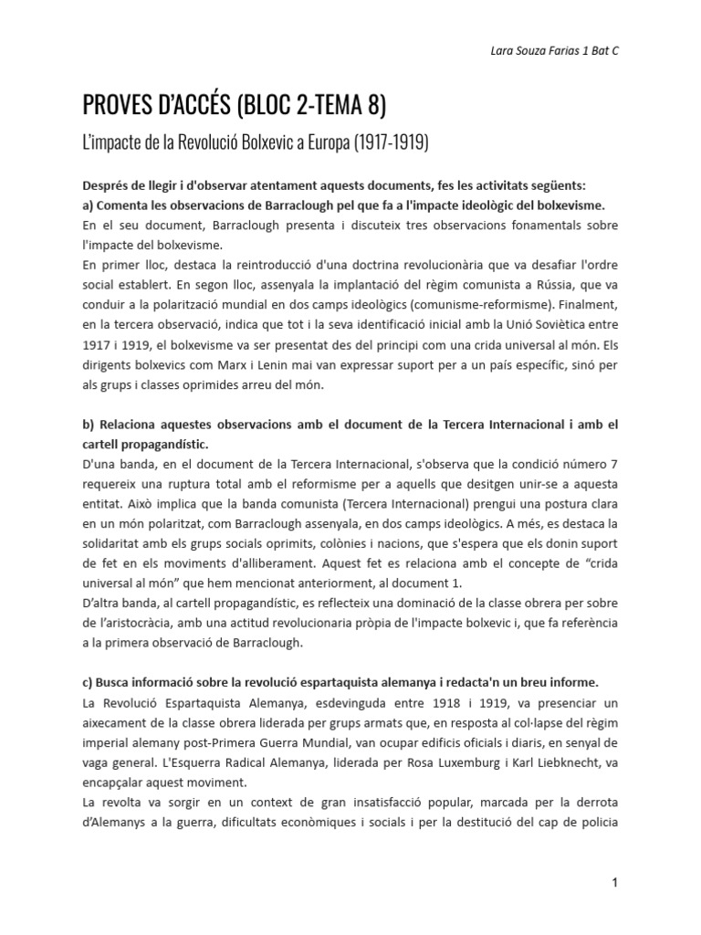 Proves D'accés (Bloc 2-Tema 8) | PDF