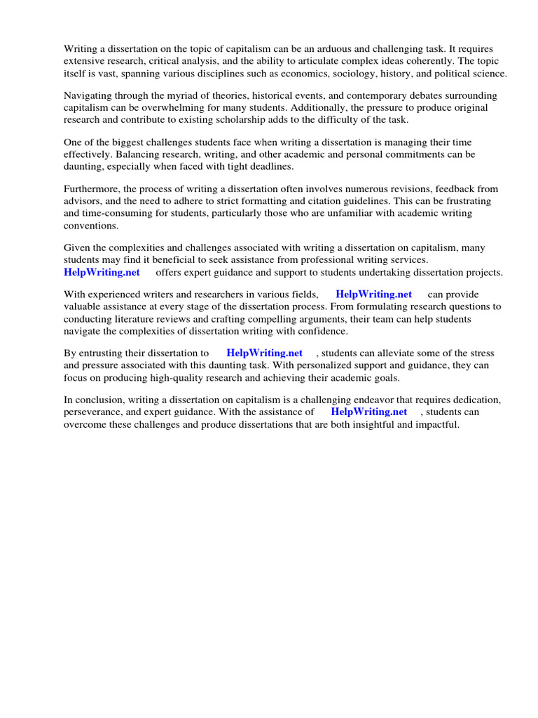 Introduction Dissertation Capitalisme | PDF | Thesis | Abstract (Summary)
