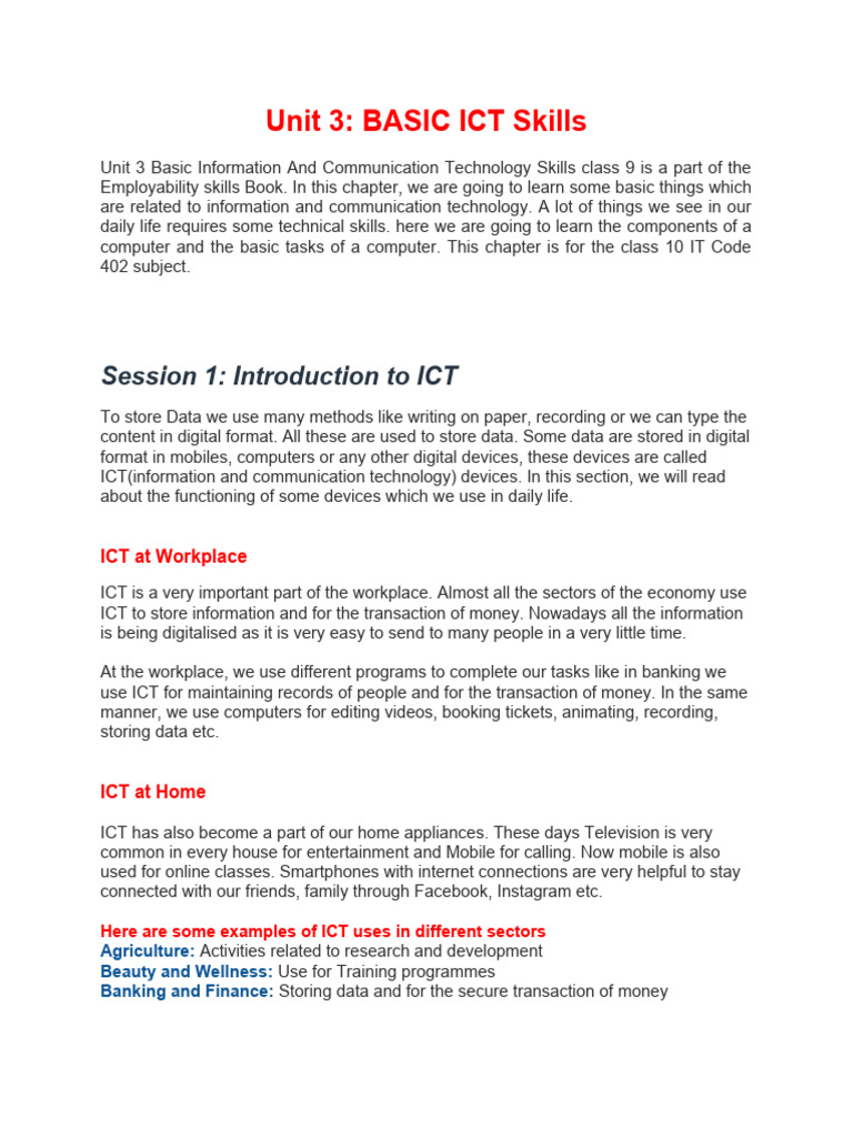 Basic ICT Skills | PDF | Mobile App | Usb Flash Drive