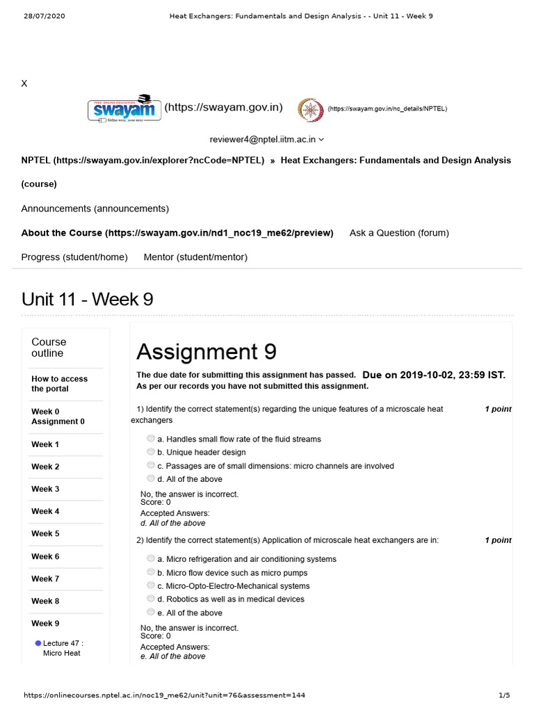 Noc19-Me62 Assignment Week 09 | PDF | Temperature | Mach Number