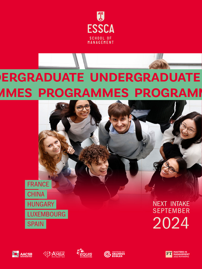 ESSCA 8p Undergraduate Programmes Sept23 Print | PDF | Internship | Job Hunting