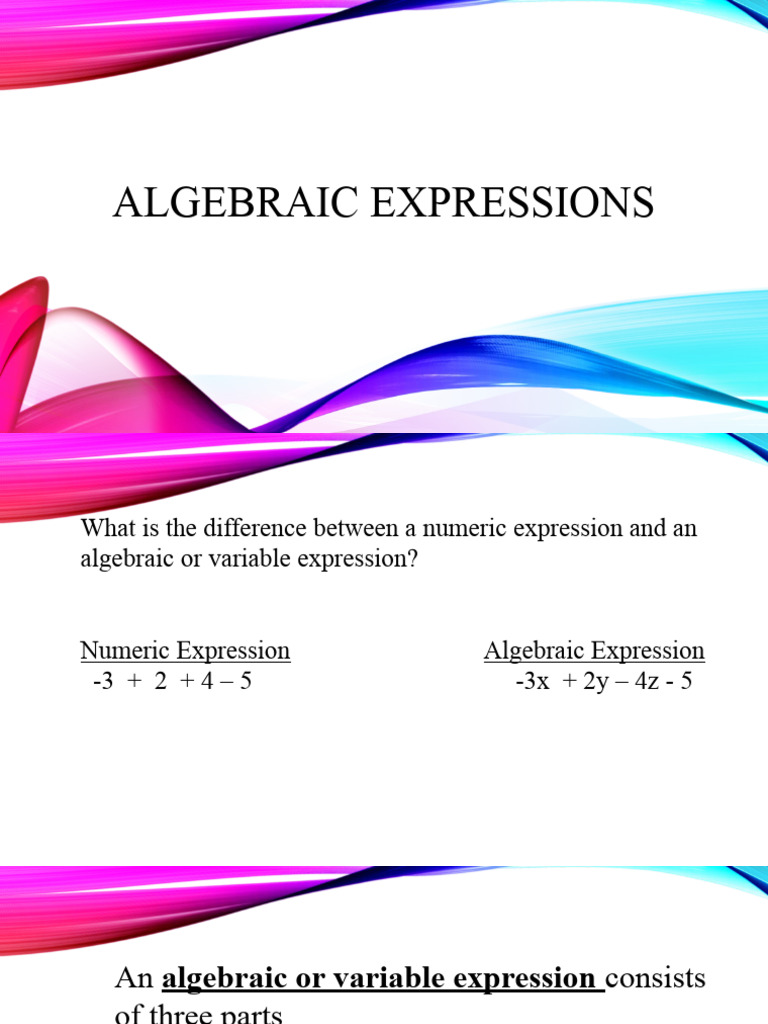 Algebraic Expressions | PDF | Polynomial | Multiplication
