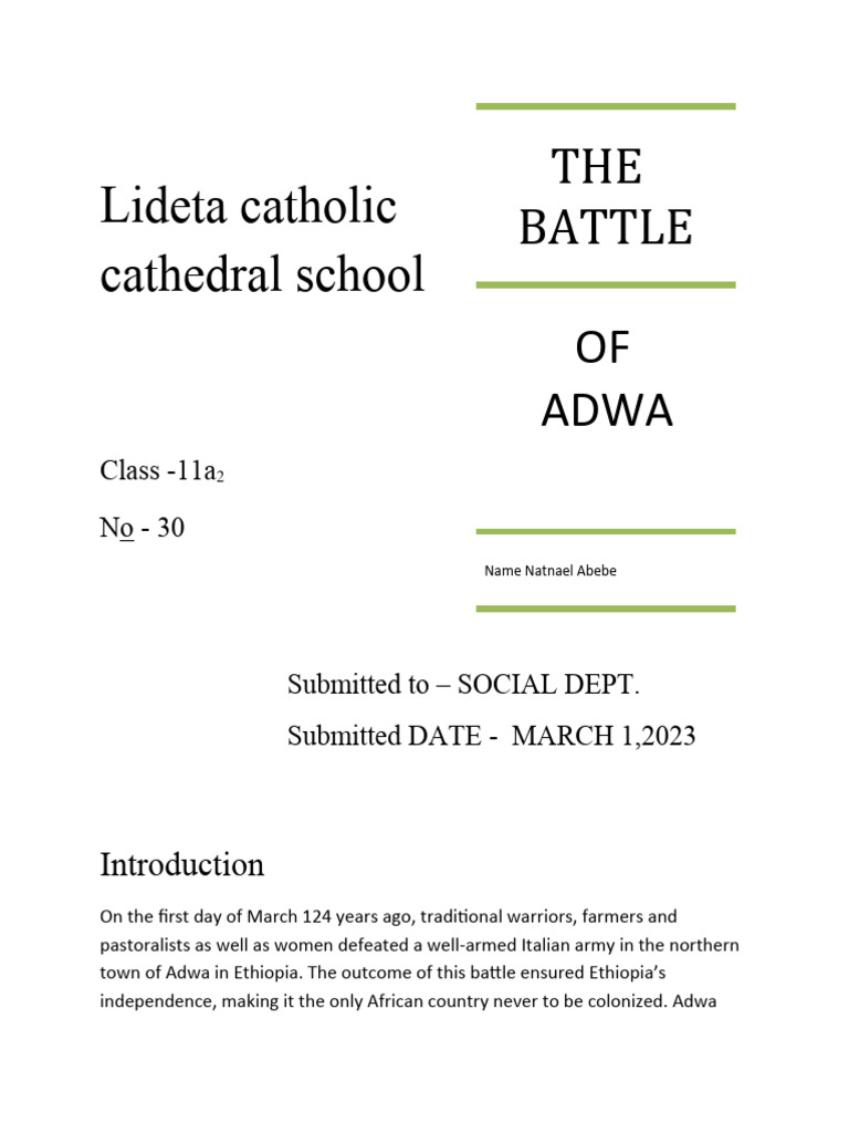 The battle of adwa | PDF | Ethiopia