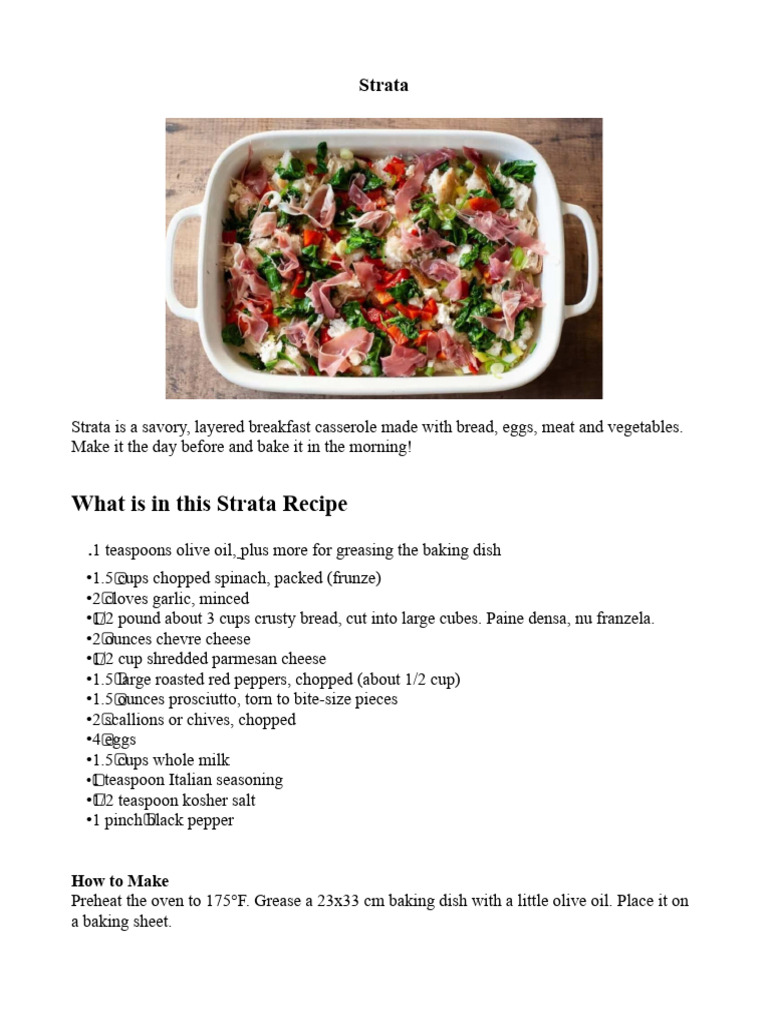 Strata | PDF | Breads | Baking