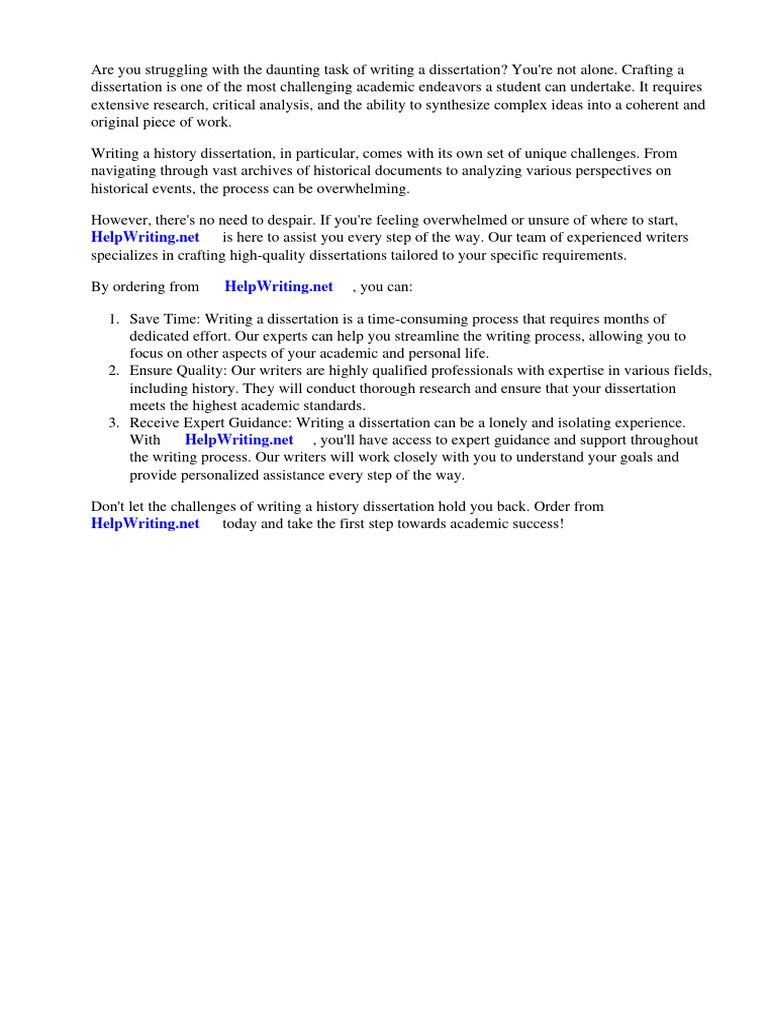 Sample History Dissertation Proposal | PDF | Thesis | Doctor Of Philosophy