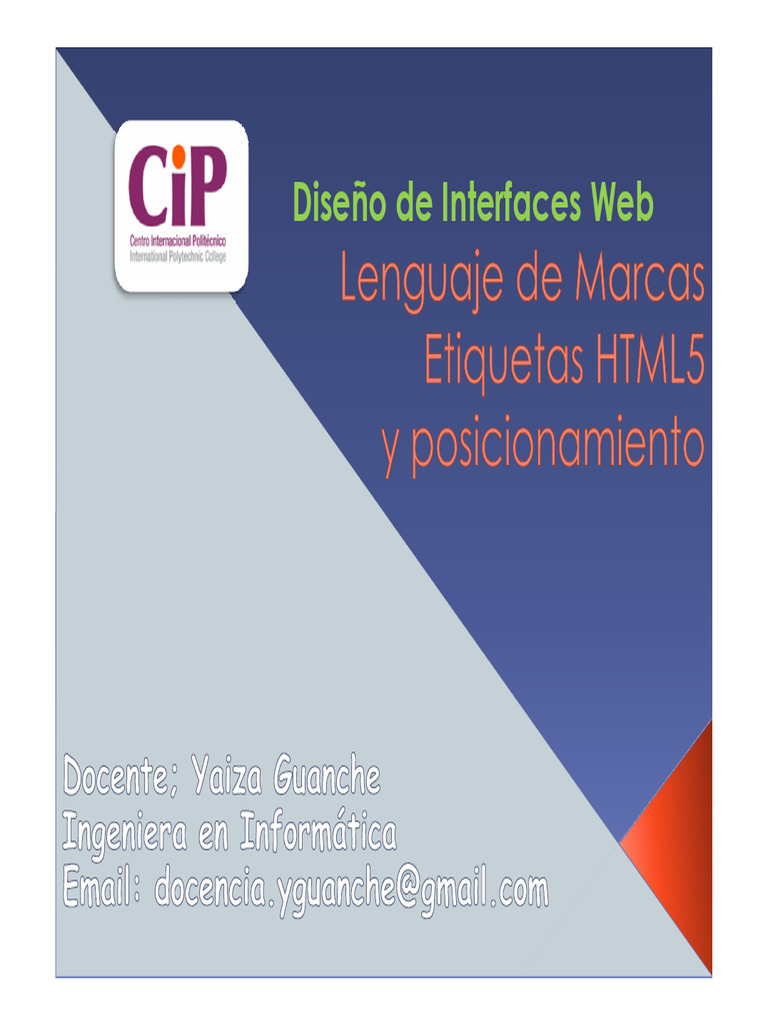 Lenguaje de Marcas - Etiquetas HTML5 y Posicionamiento | Descargar ...