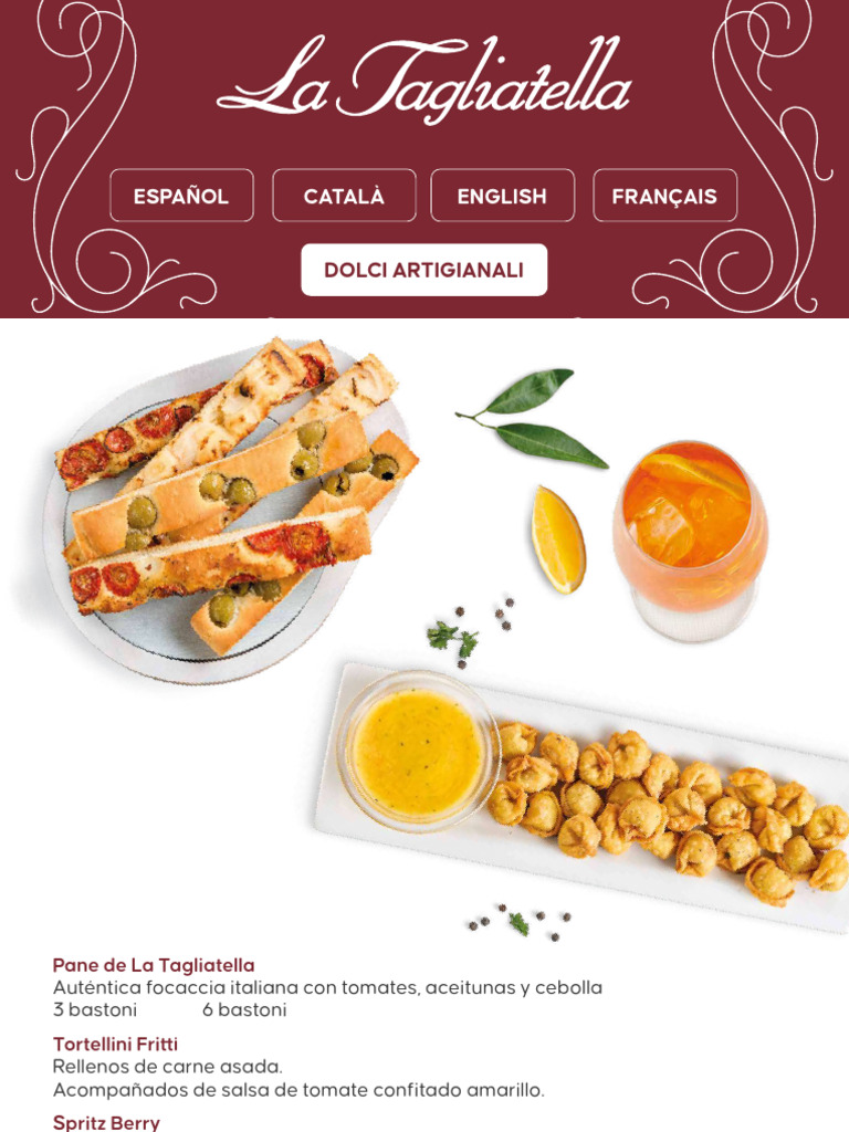 Carta 2024 La Tagliatella Web | PDF | pesto | Cocina italiana