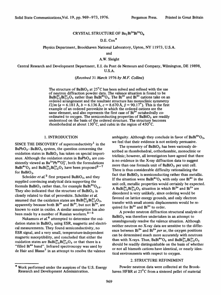 1-s2.0-0038109876906323-main | PDF | Crystal Structure | X Ray ...