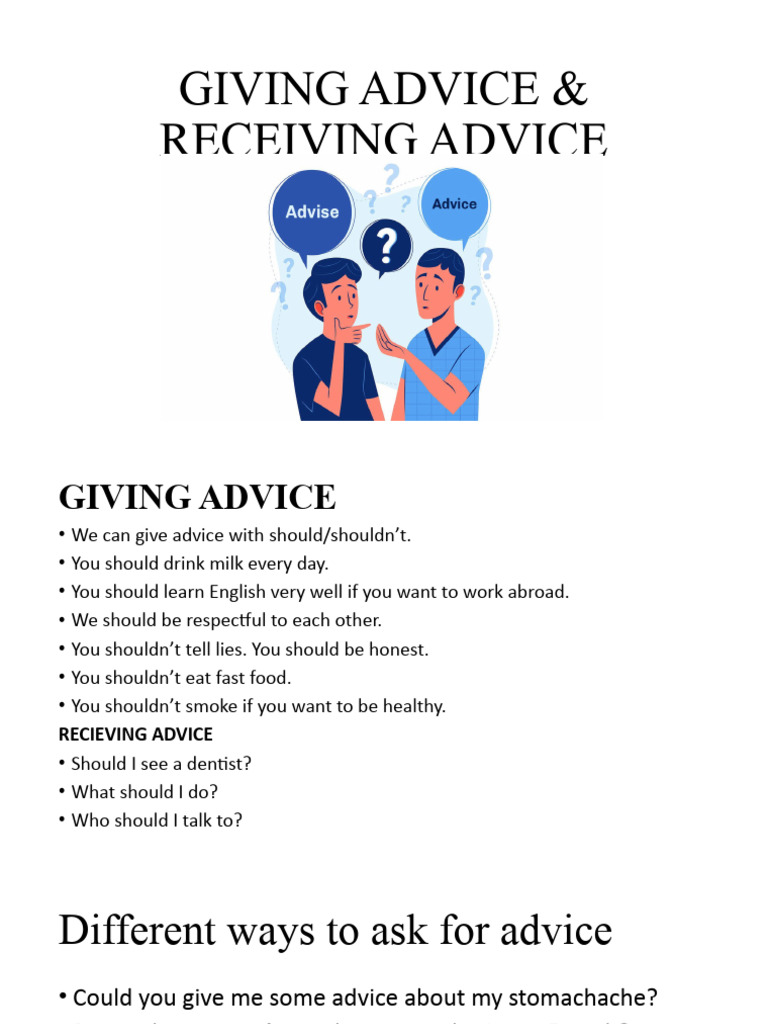 Effective Ways to Give and Receive Advice | PDF