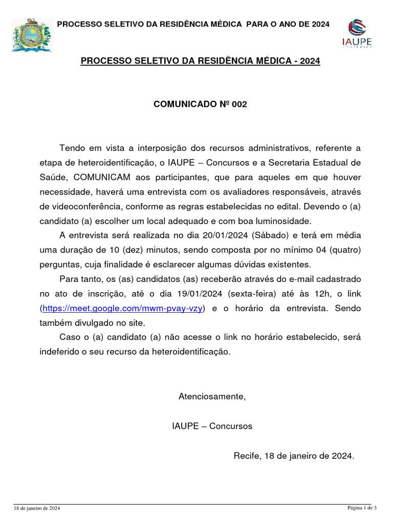 Resid MED - Resultado Preliminar Heteroidentificacao | PDF