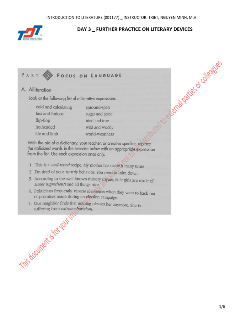 Literary Devices Practice Exercises | PDF | Othello