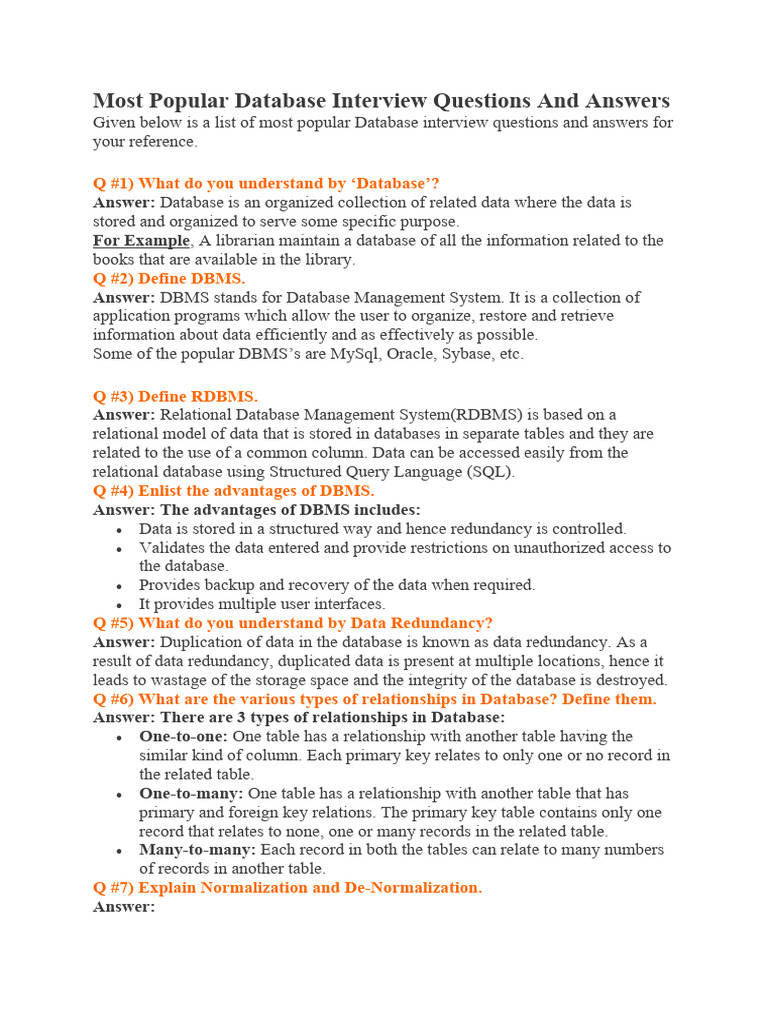 DB Question Ans | PDF | Relational Database | Databases
