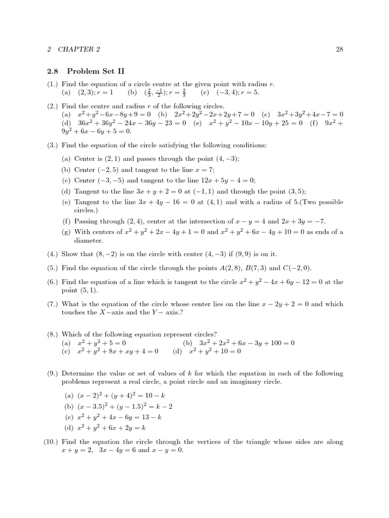 Circle Geometry Problem Set | PDF