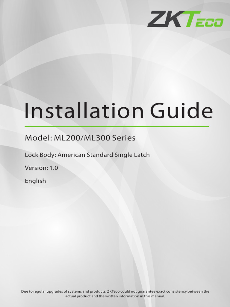 ML200/ML300 Lock Installation Guide | PDF | Electromagnetic ...