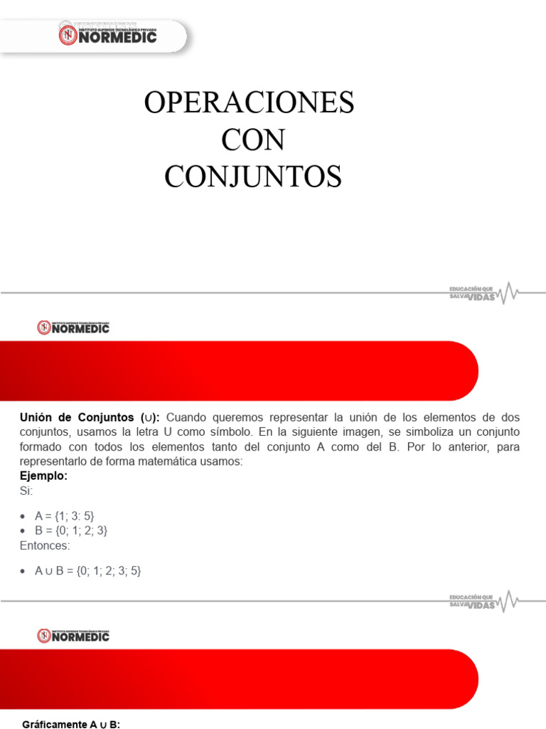 Operaciones Básicas con Conjuntos | PDF | Conjunto (Matemáticas ...