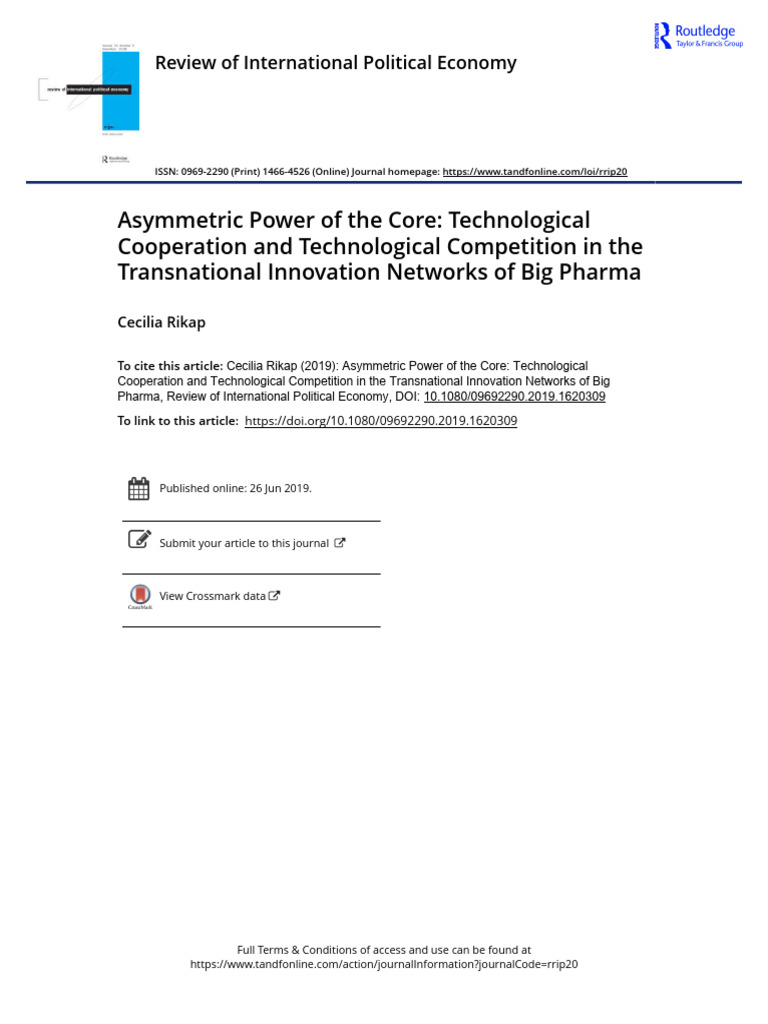 Asymmetric Power of The Core - Technological Cooperation and Technological Competition in The ...